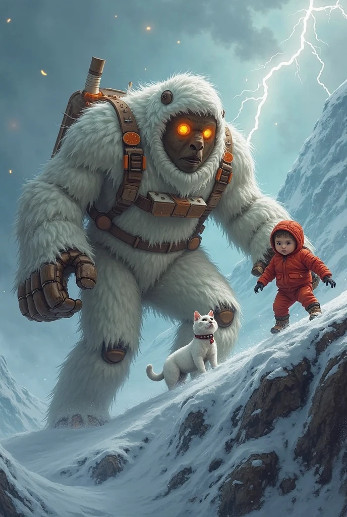 The Yeti stomps, sending a crack through the ledge. \[The Timber Bot ...
