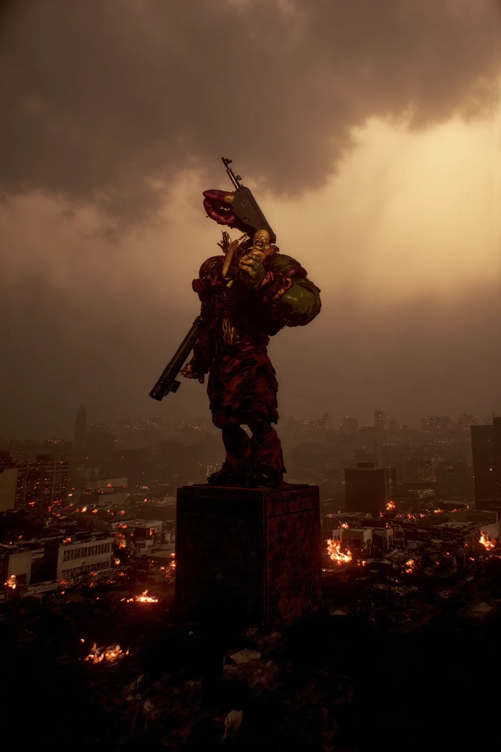 Nemesis from "Resident Evil 3: Nemesis", zombie apocalypse, standing on ...