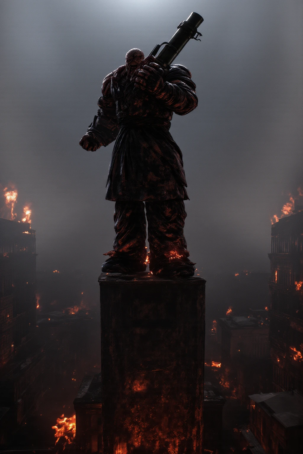 Nemesis from "Resident Evil 3: Nemesis", zombie apocalypse, standing on ...