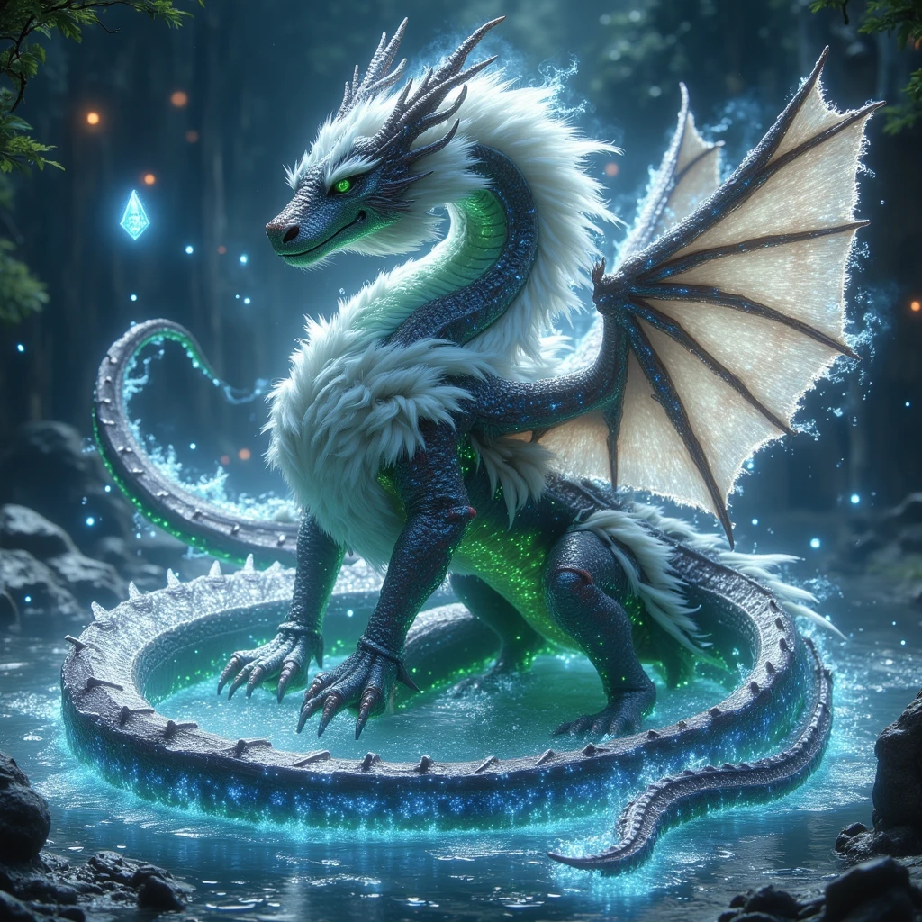 A majestic full-bodied dragon, with the elegant and sharp head of a ...