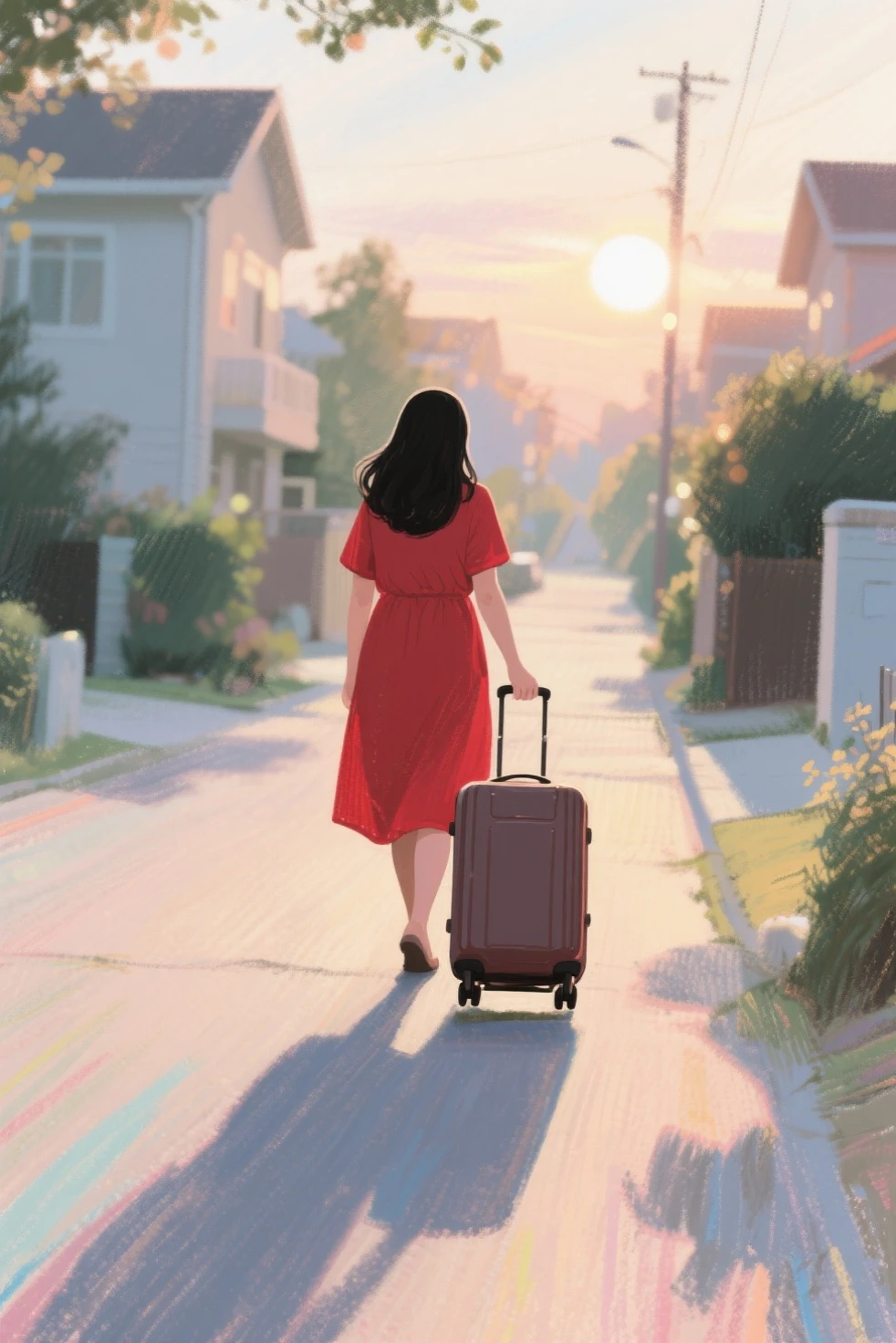 A mother's figure disappearing into the distance