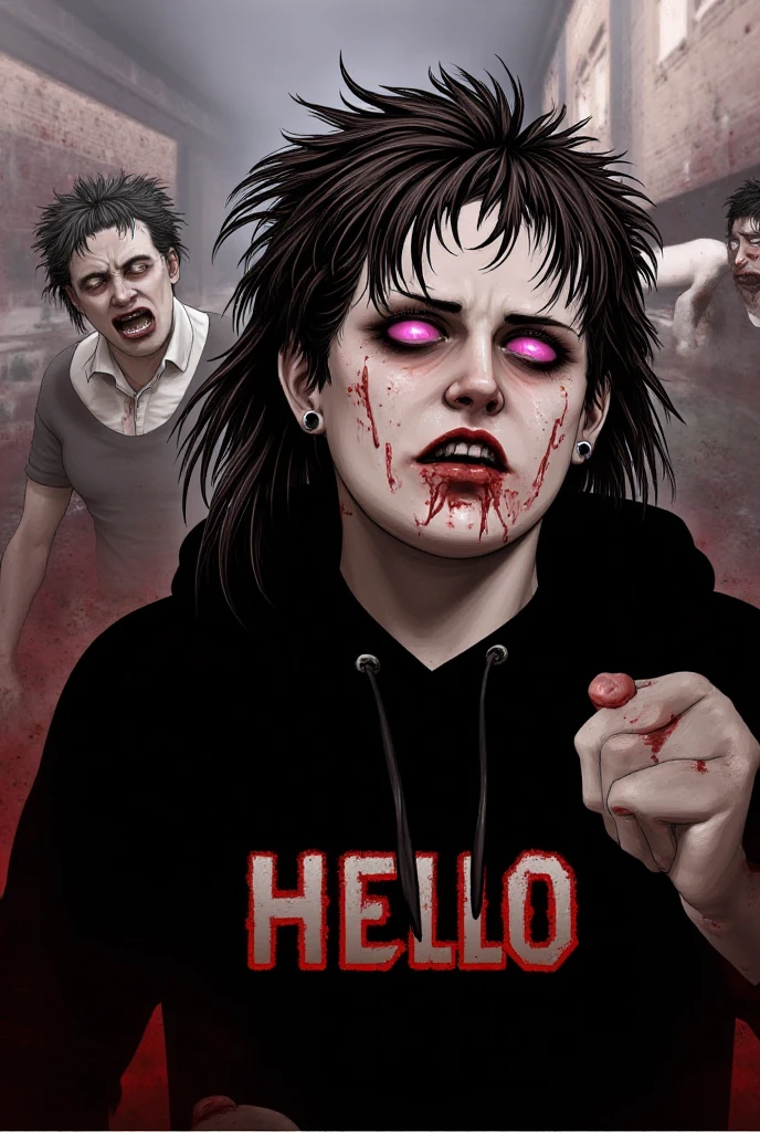 Hyper-realistic portrait of a zombie character with long, messy hair ...