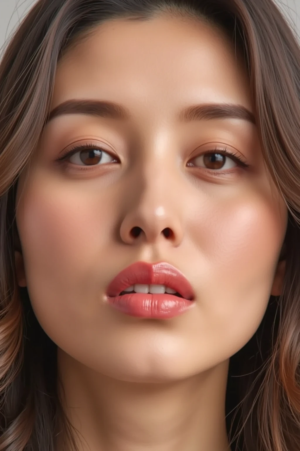 Ultra-high resolution, hyper-realistic, close-up of her face the entire ...