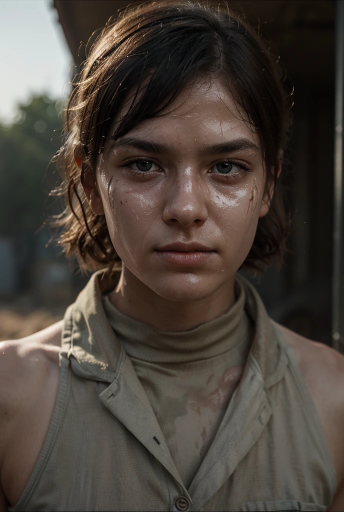 Portrait of young American WWII soldier, dirt and sweat on face - SeaArt AI