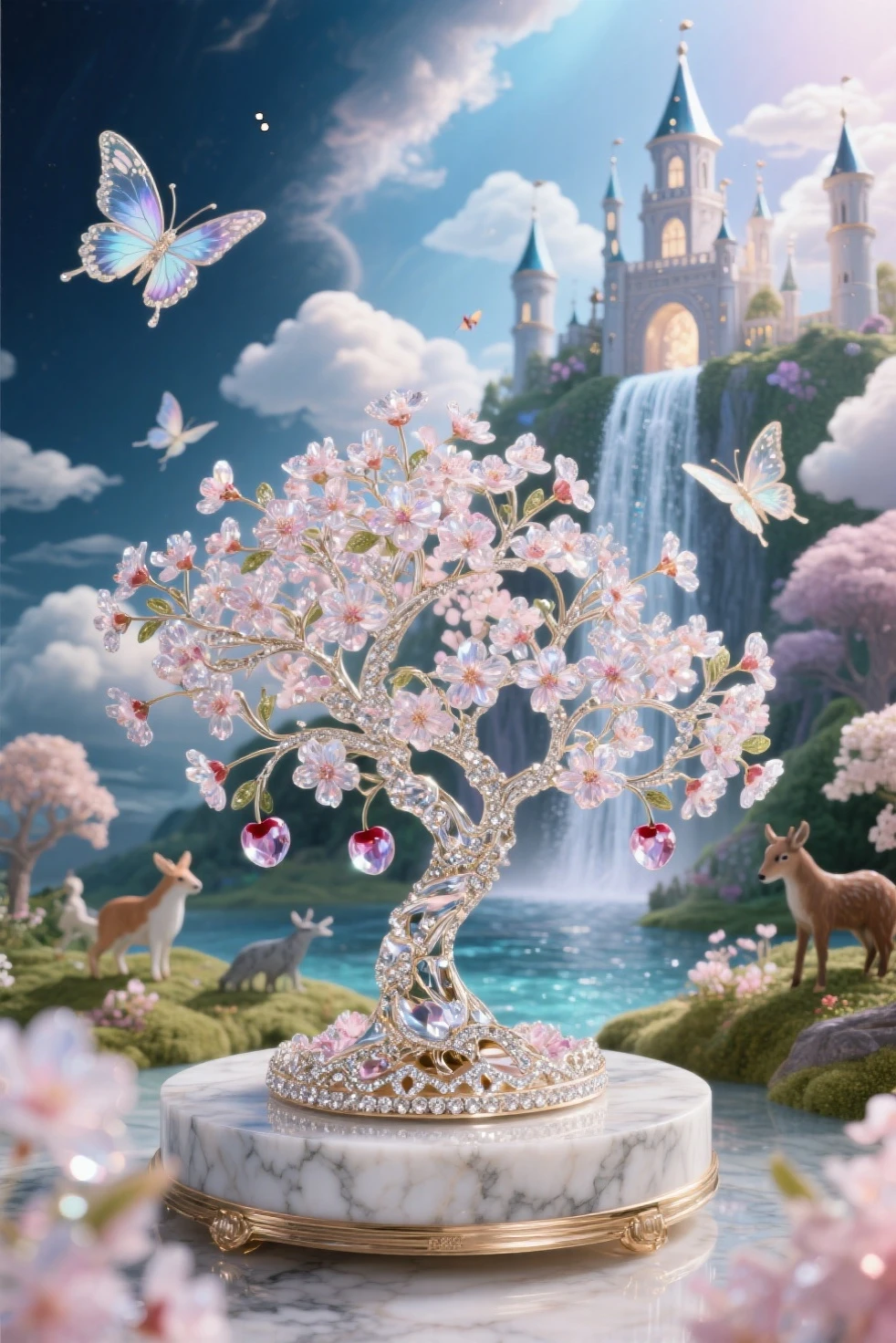 The beautiful Crystal Cherry tree shows the world, beautiful handmade ...
