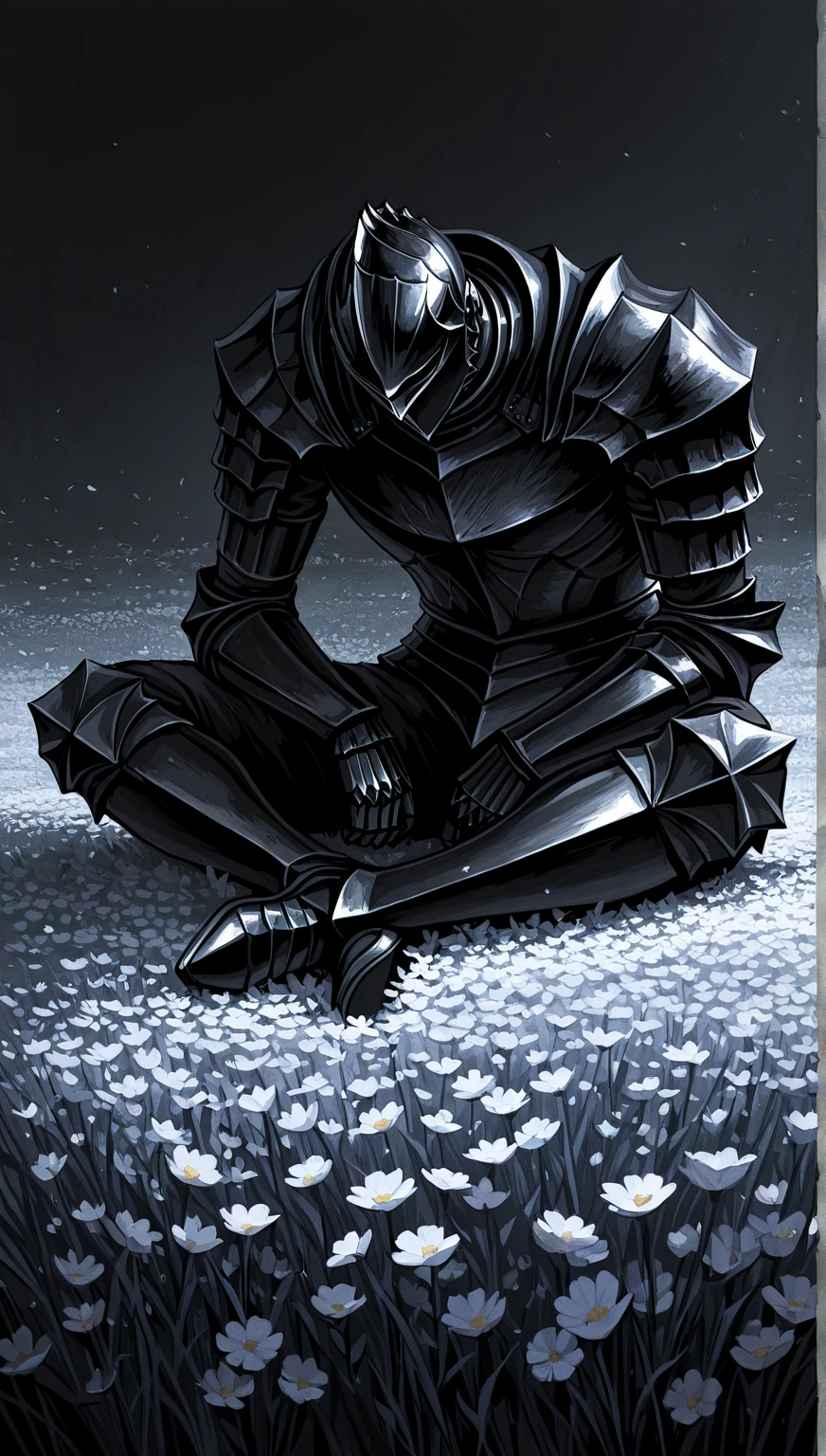 High quality, realism, full hd, 8K. dark knight, Berserk, sad - SeaArt AI