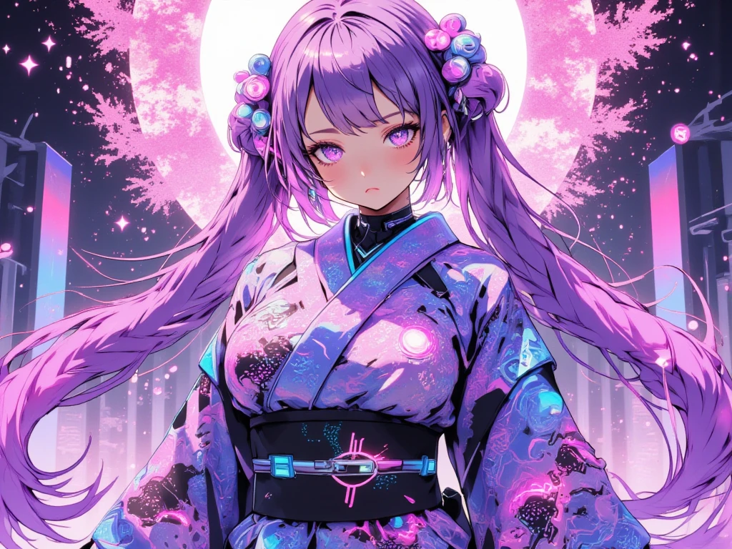 At the dawn of a new challenge, the ((Cyber Girl: Cryptic Girl - SeaArt AI