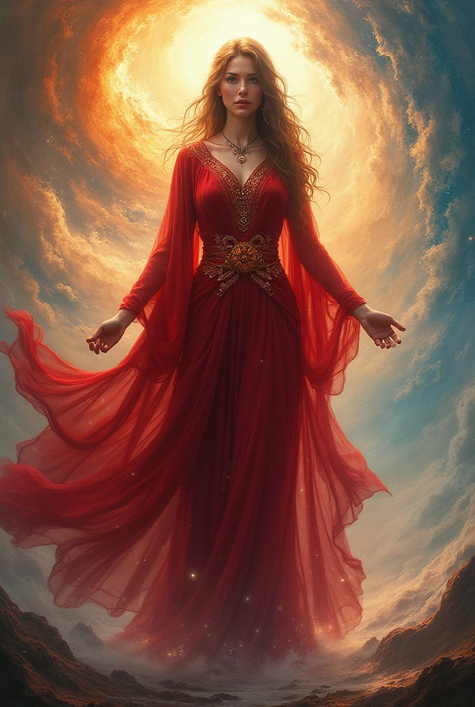red (Goddess of the Elements and Calm Lysha) - SeaArt AI