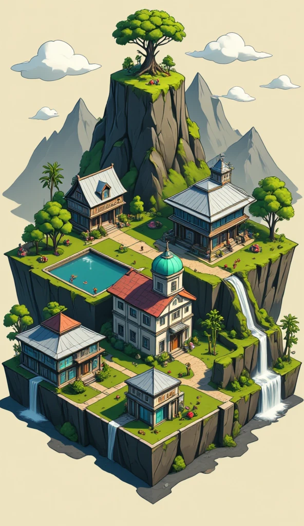 Create A 3D vector illustration of a large (9:16) anime, depicting the ...