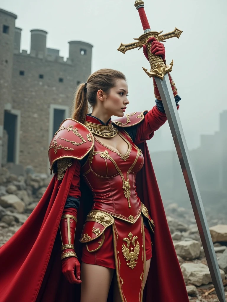 戦士姿の美女💥