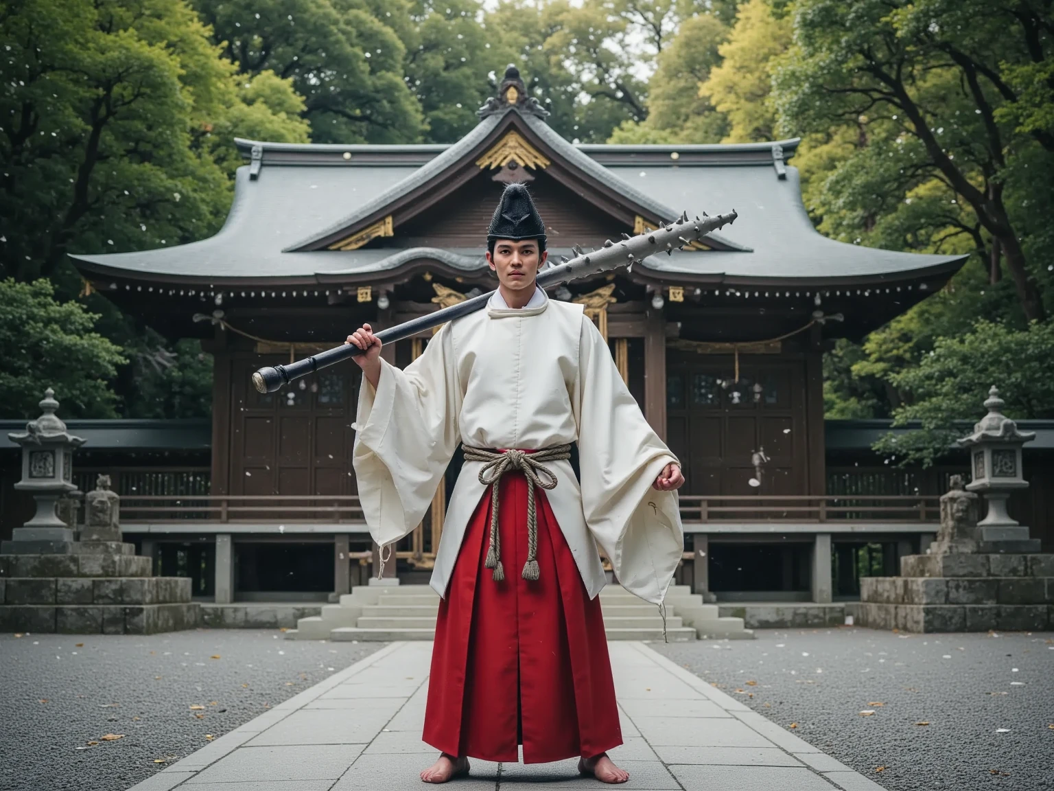 1 young man、Japanese Shinto 、Summon the red devil、Japanese-style ...