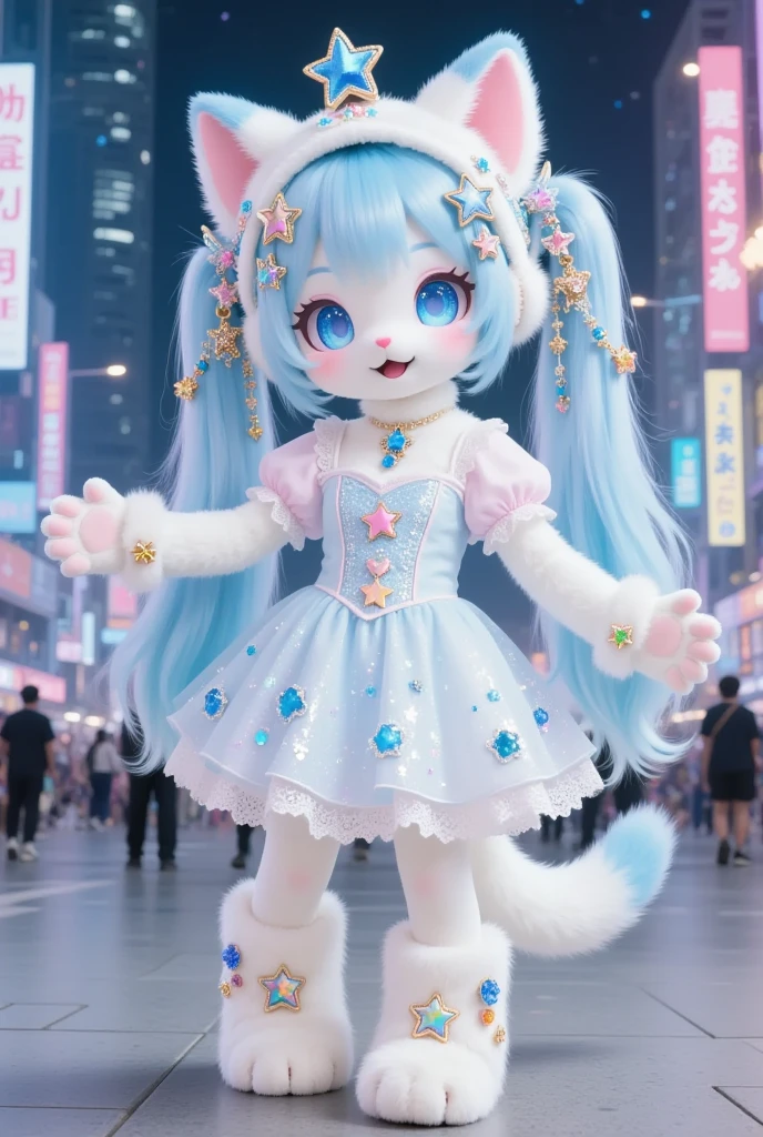 Cyber-cute style illustration prompt words 1. **Character - SeaArt AI