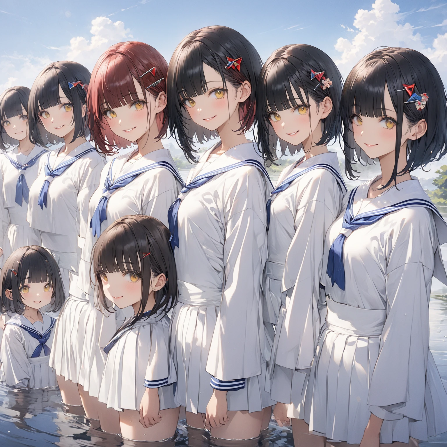 (top quality、high resolution、masterpiece), Anime、(Three beautiful ...