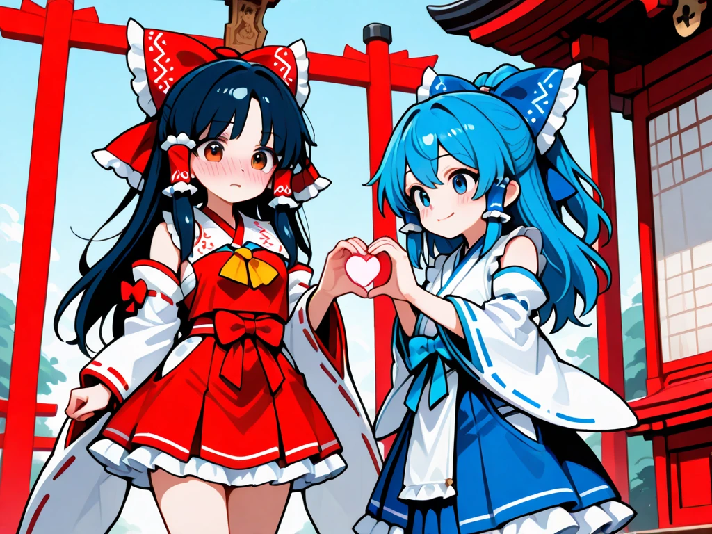 Hakurei Reimuと博麗青夢(Oriental Project)(Hakurei Reimu)(Blue Reimu)