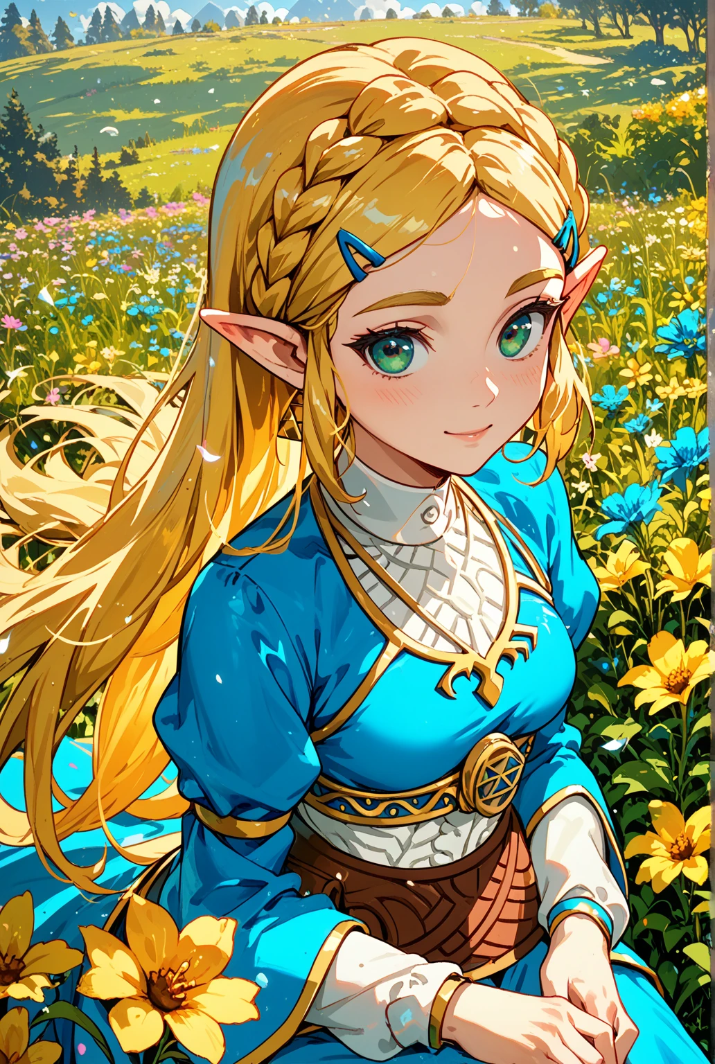Princess Zelda in The Legend of Zelda: Breath of the Wild,Flower field ...