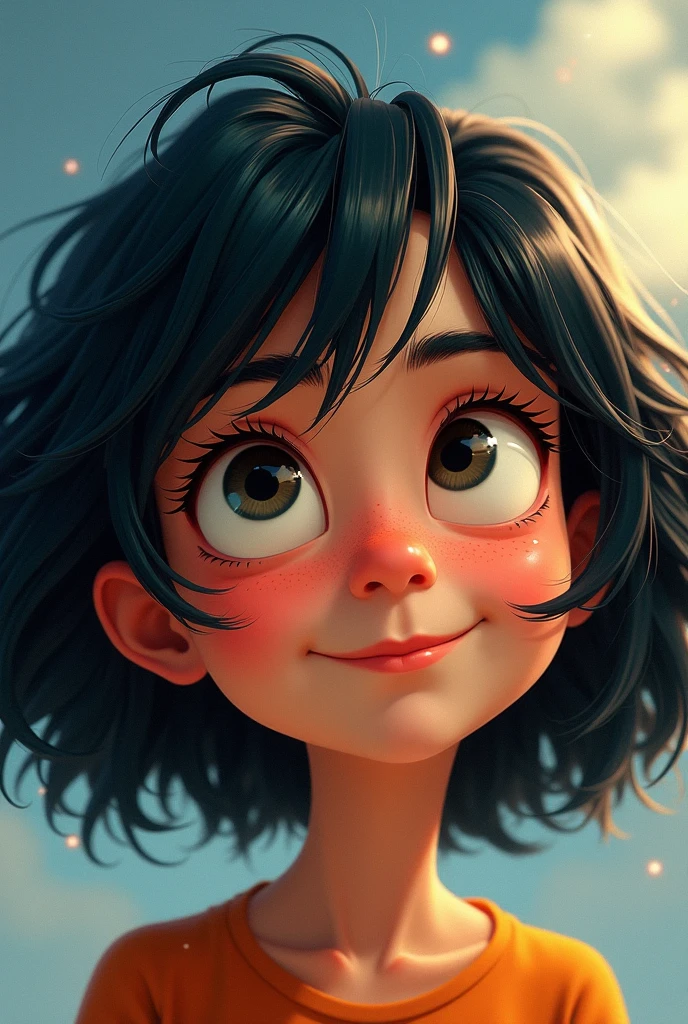 Marion cartoon, a with dark hair like night and eyes that shone with ...