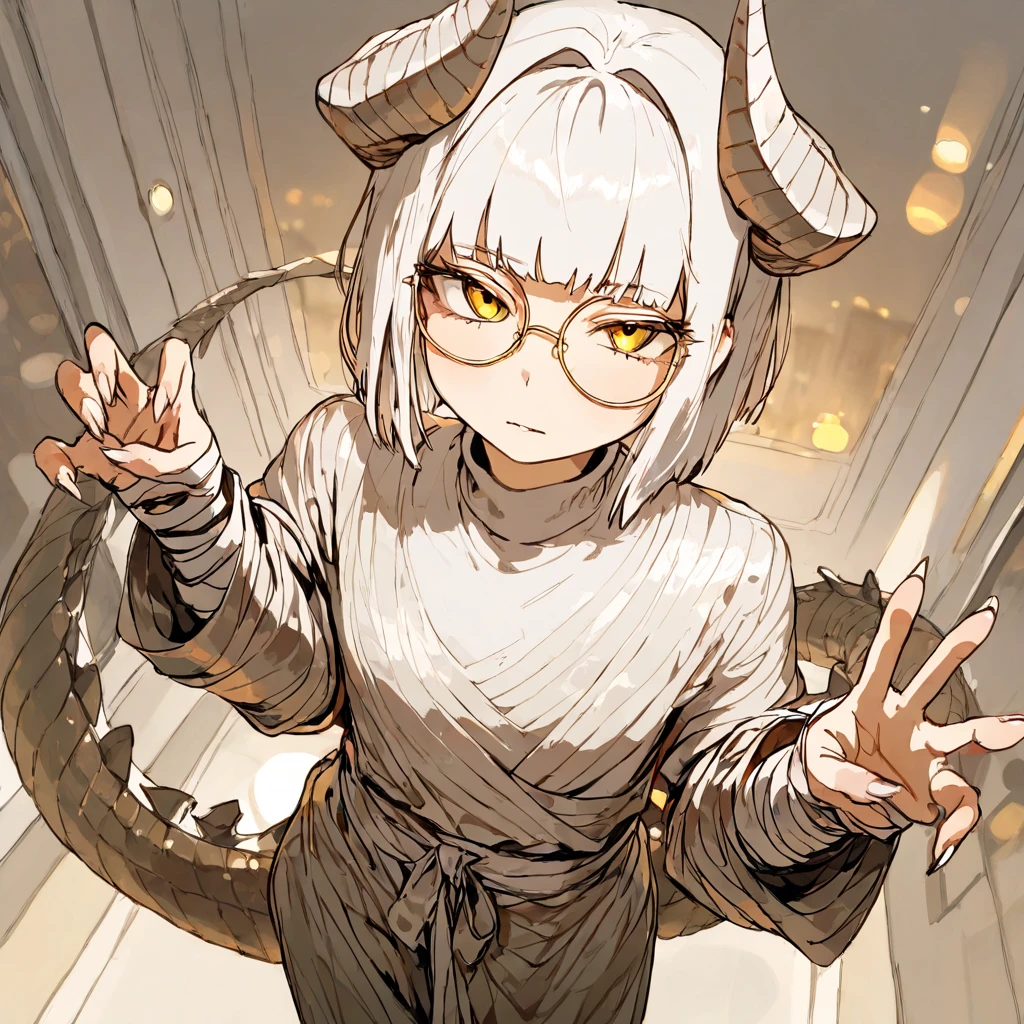 *Solo* *A 140-centimeter-tall little femboy with white hair, shaggy bob ...