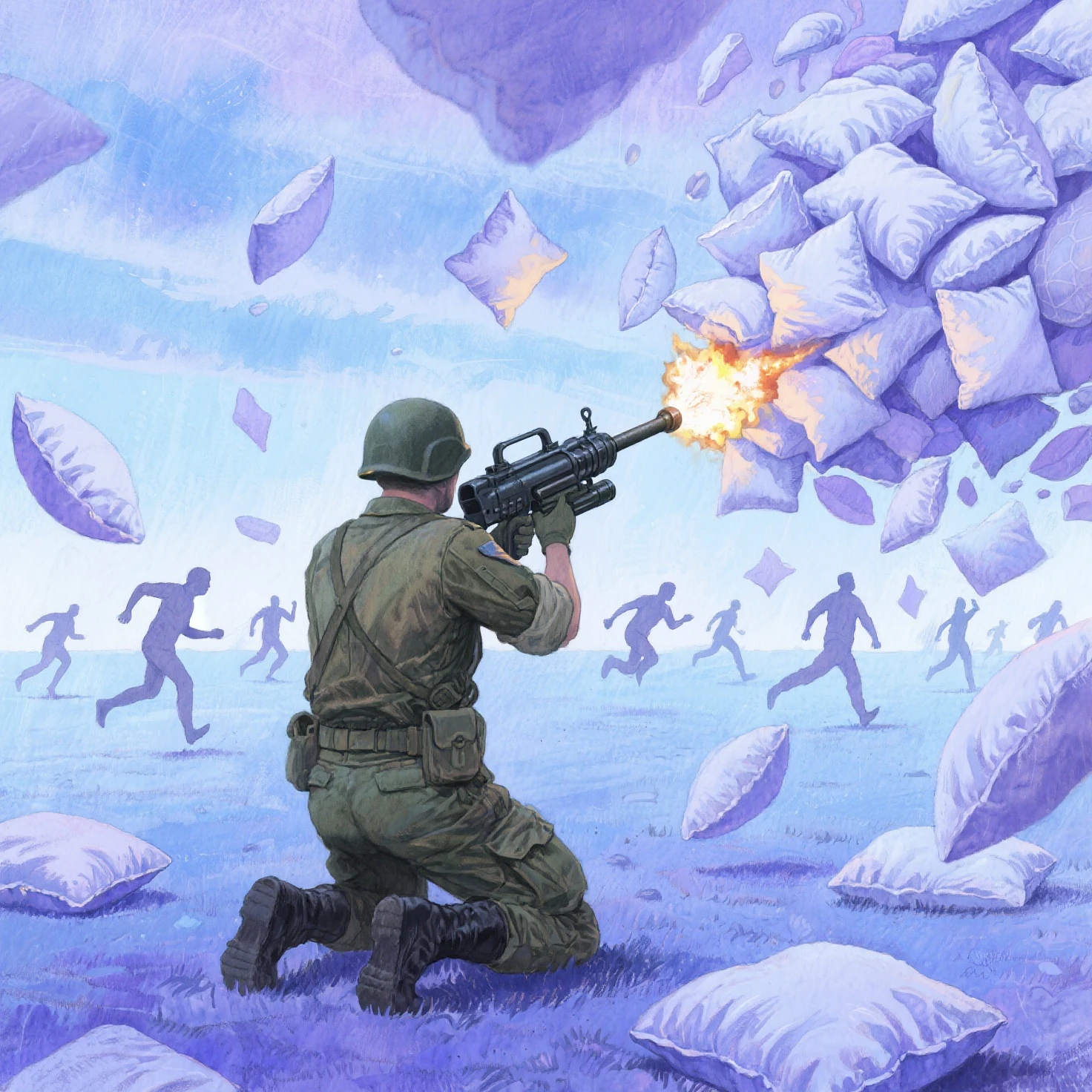 Used a mod that converts bullets into pillows