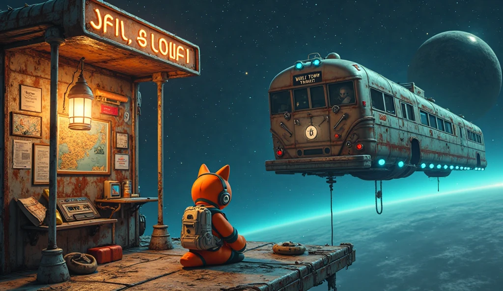 A cinematic, storybook sci-fi scene set in deep outer space: a floating intergal - SeaArt AI