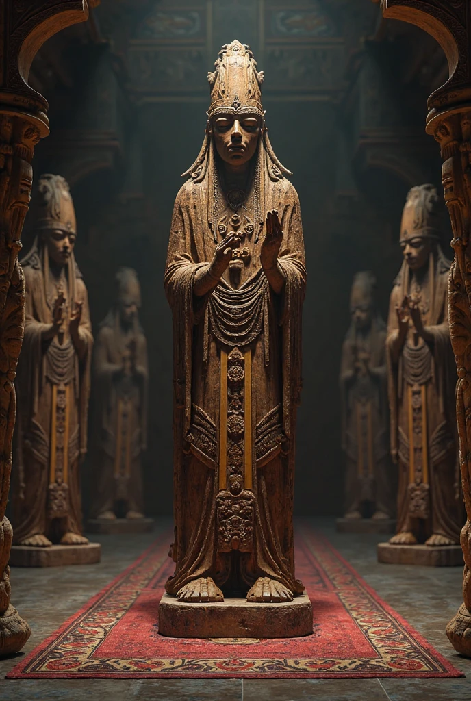 Archaic wooden statues of an Arab deity with the status of Houbal in ...