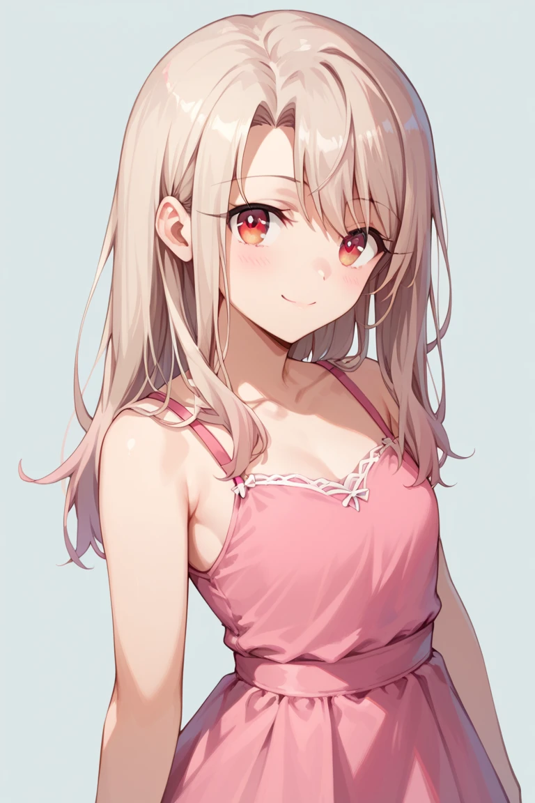 Simple background, 1 girl, Iris Feel von Einzbern, Red Eyes, smile - SeaArt AI