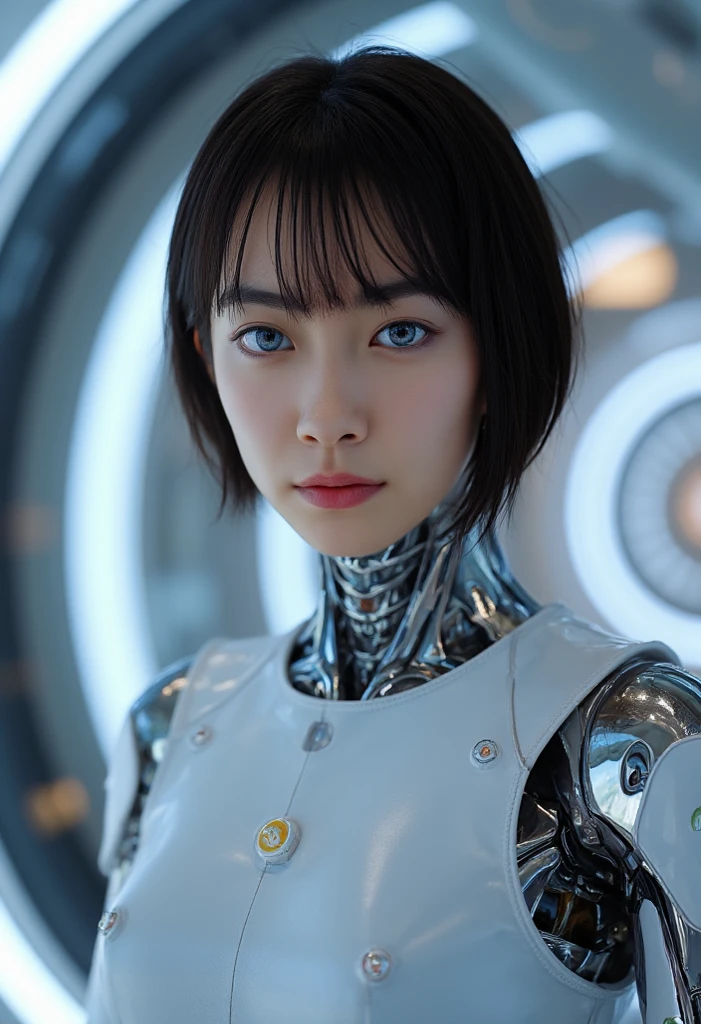 Tsundere Android Girlfriend，Black Hair with One Braid，Please bring the machine b - SeaArt AI