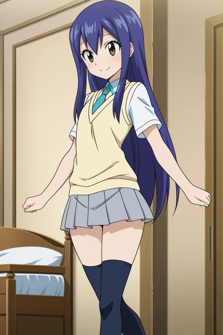 Wendy marvell, brown eyes, blue hair, masterpiece, best quality - SeaArt AI