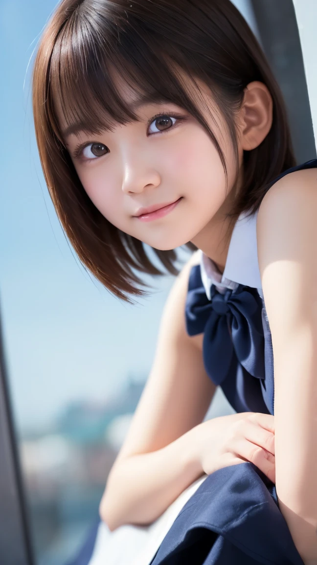 20 years old,(frowns:2.0),(Smile Yan:1.5),(flight attendant uniform - SeaArt AI