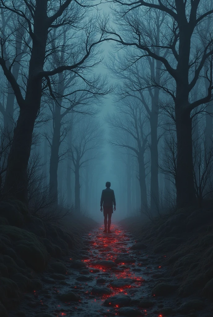Imagine a dark and bleak landscape, where colors play a role ...