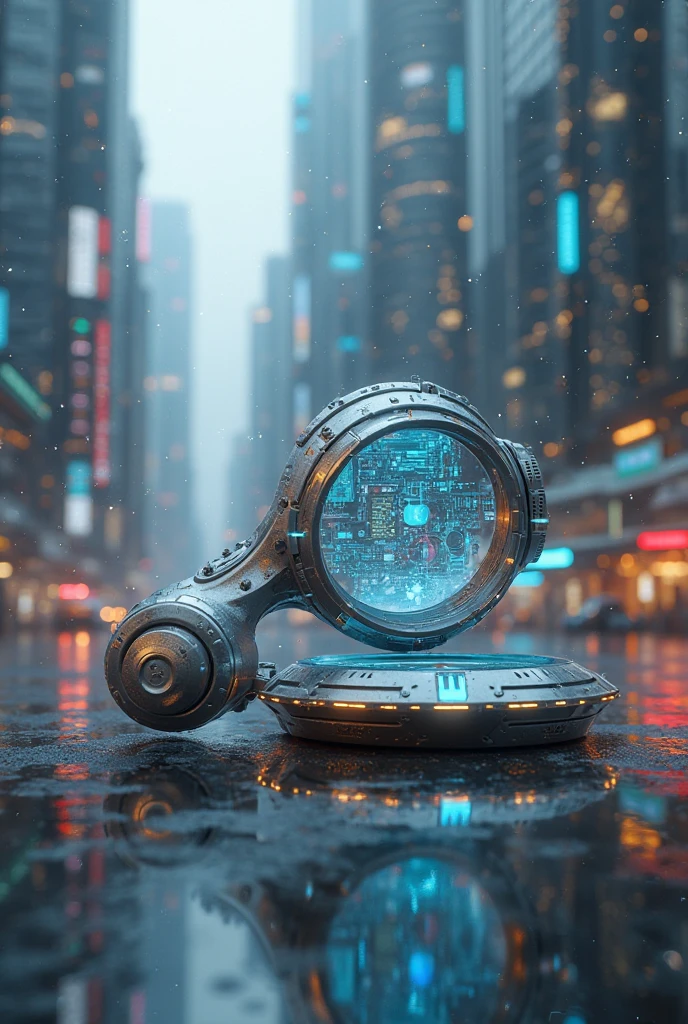 Futuristic magnifying glass covers - SeaArt AI