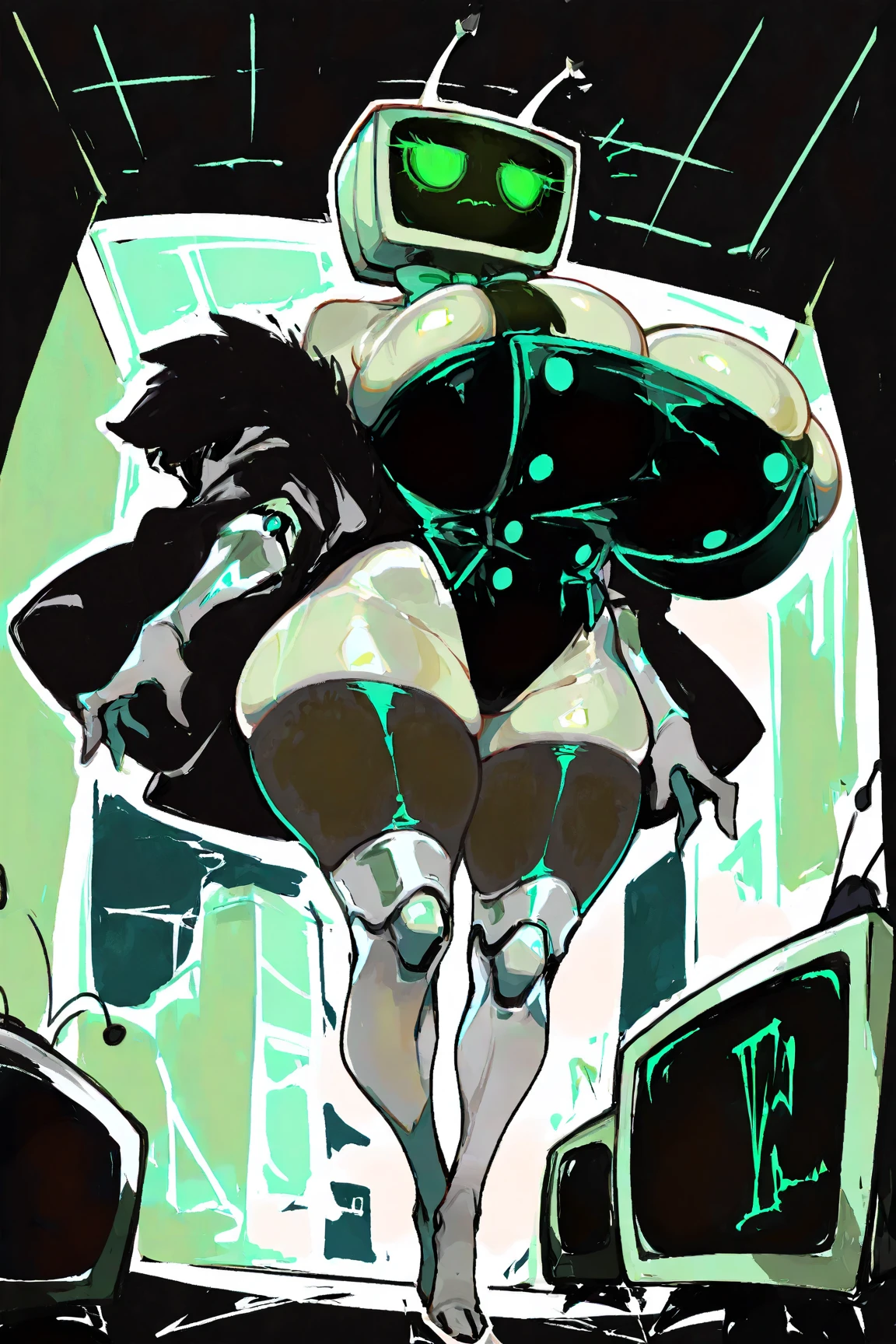 Robot,bowtie,feminine, masterpiece, highres, best quality, (vee - SeaArt AI