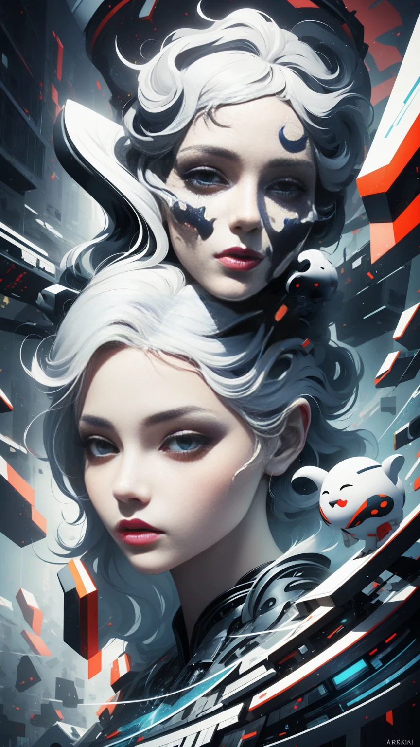 Optical Illusion Art , ARW , glitch , ( ambient occlusion:0.9 - SeaArt AI