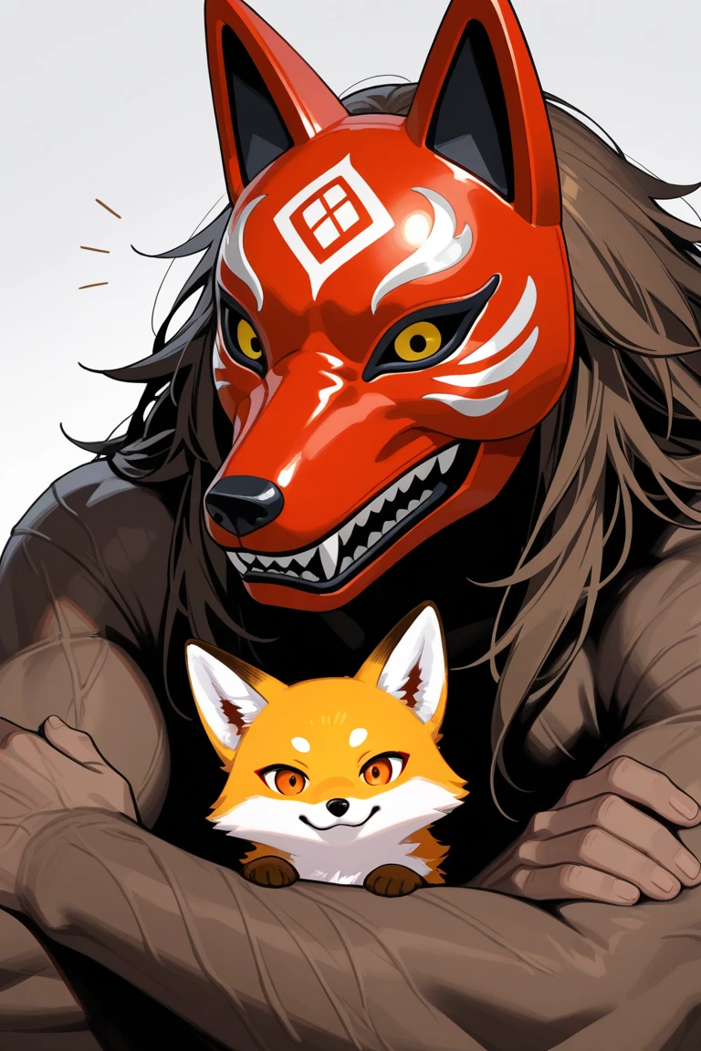 ((He is wearing a monster mask on his face)) , Fox , One person - SeaArt AI