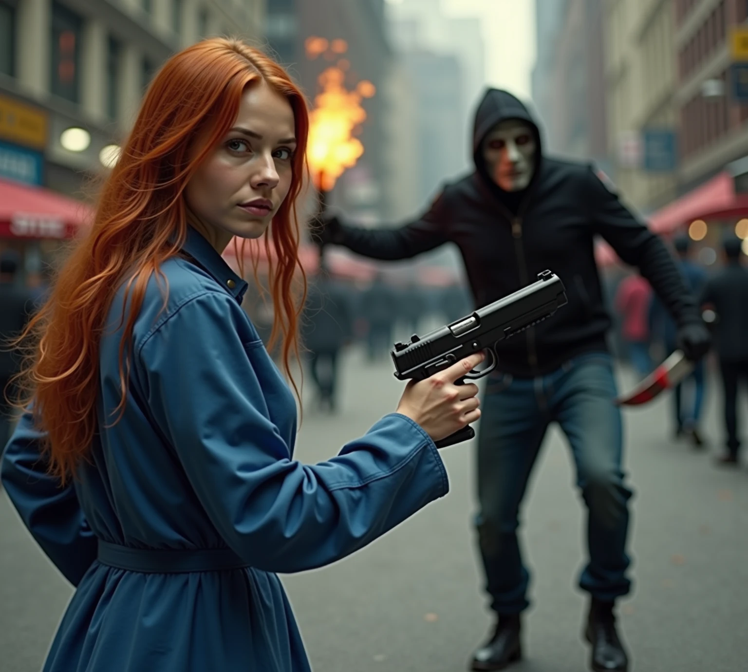 GUN, because martial arts won't save you and the police are useless.