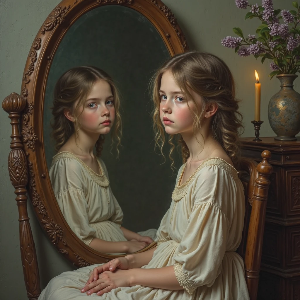 Young girl of Slavic appearance ( gentle facial features , lightлая ...