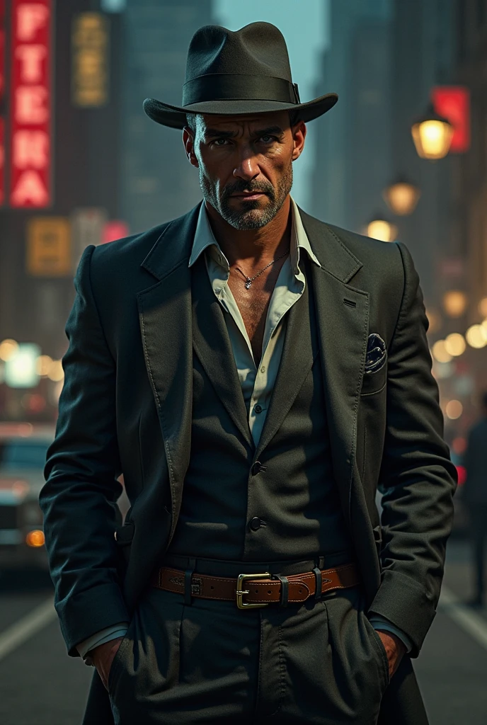 Casually dressed mobster style character - SeaArt AI