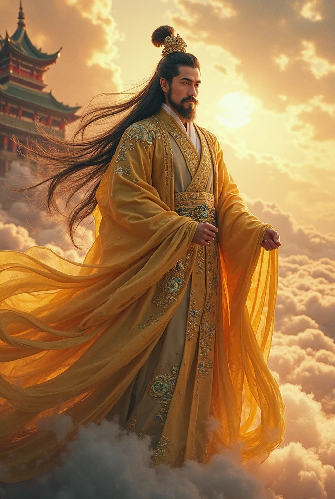 "A stunningly handsome Jade Emperor, styled as a celestial emperor ...