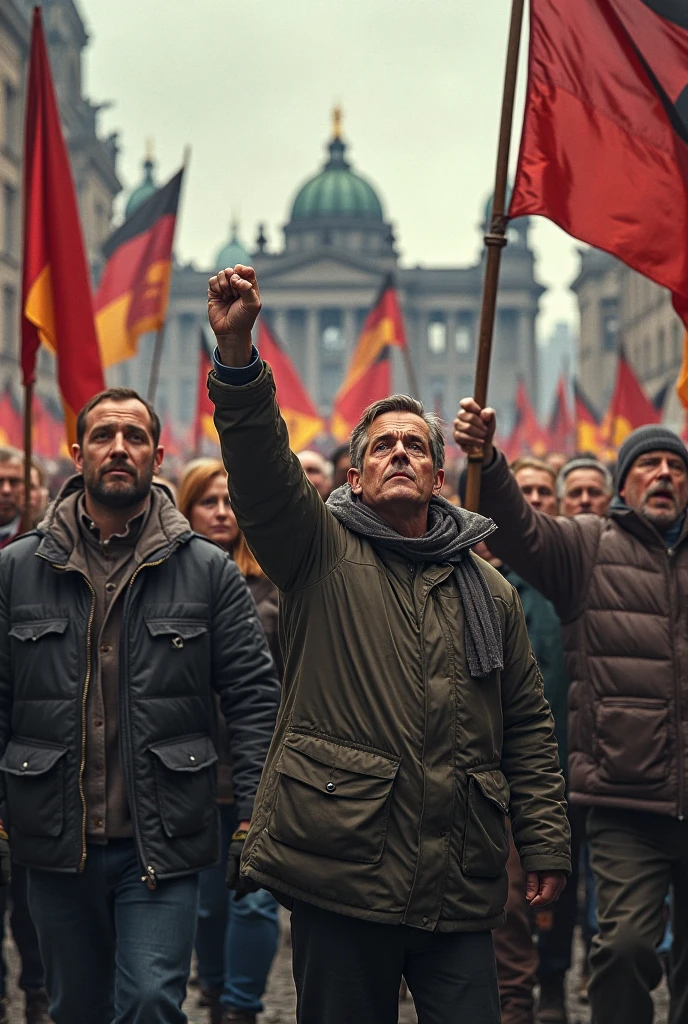 German people defend themselves against the government - SeaArt AI