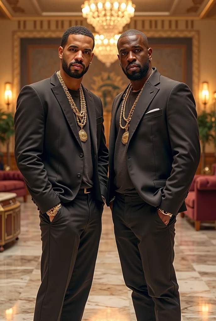 Drake and Diddy holding oil - SeaArt AI