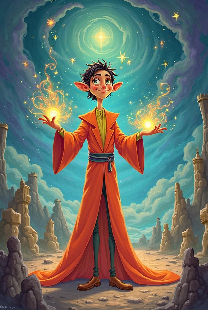 Based on the first sorcerer make me more cartoon - SeaArt AI