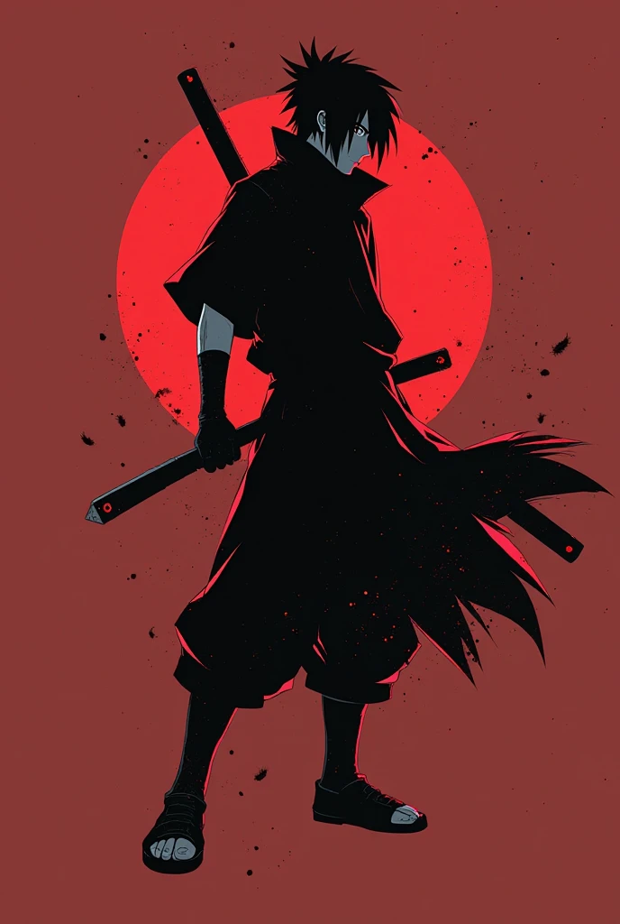 "Create a logo featuring Uchiha Sasuke style character with the name ...