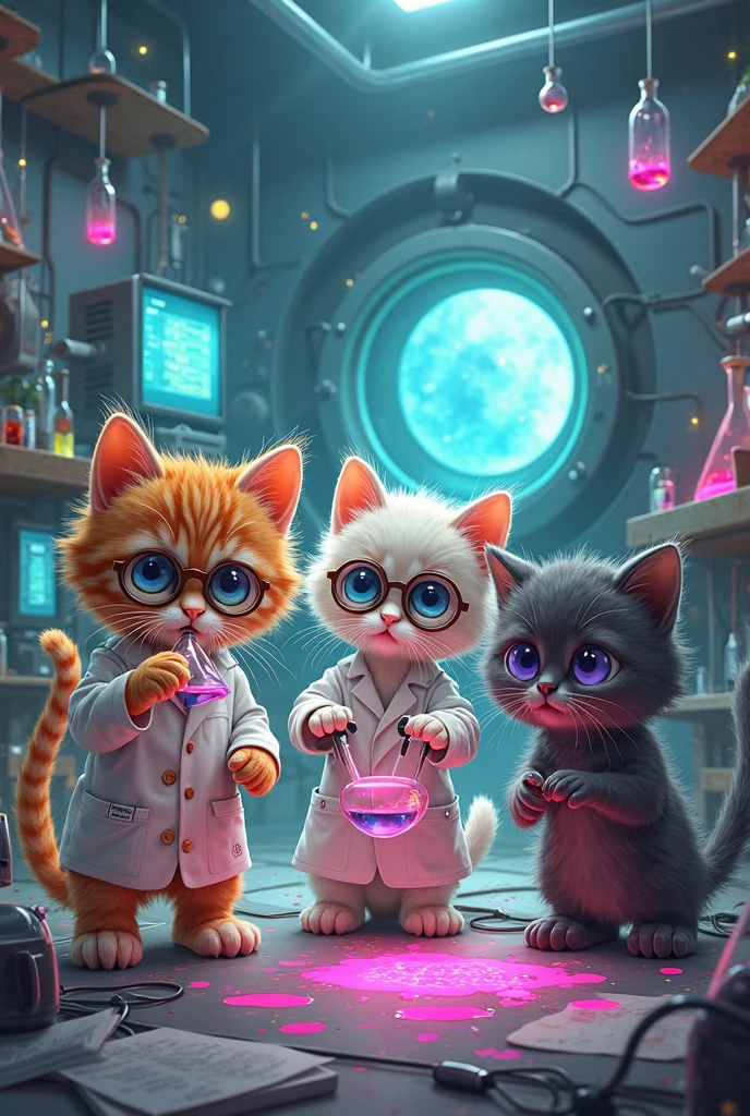Concept: A group of runaway mutant kittens wreaking havoc in a ...