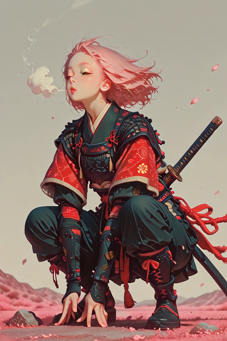 Wearing traditional Korean scale armor made of overlapping brass and ...