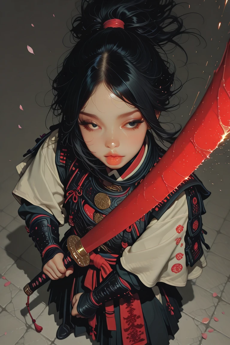 Wearing traditional Korean scale armor made of overlapping brass and ...
