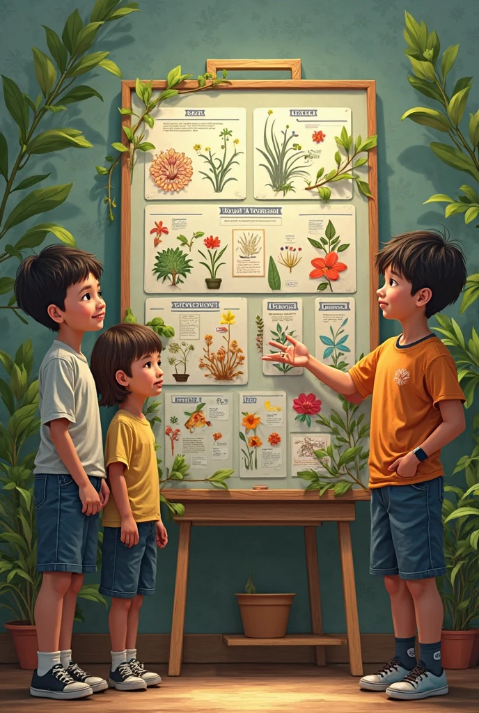 Generate a picture "A corner of the nature laboratory in a preschool ...