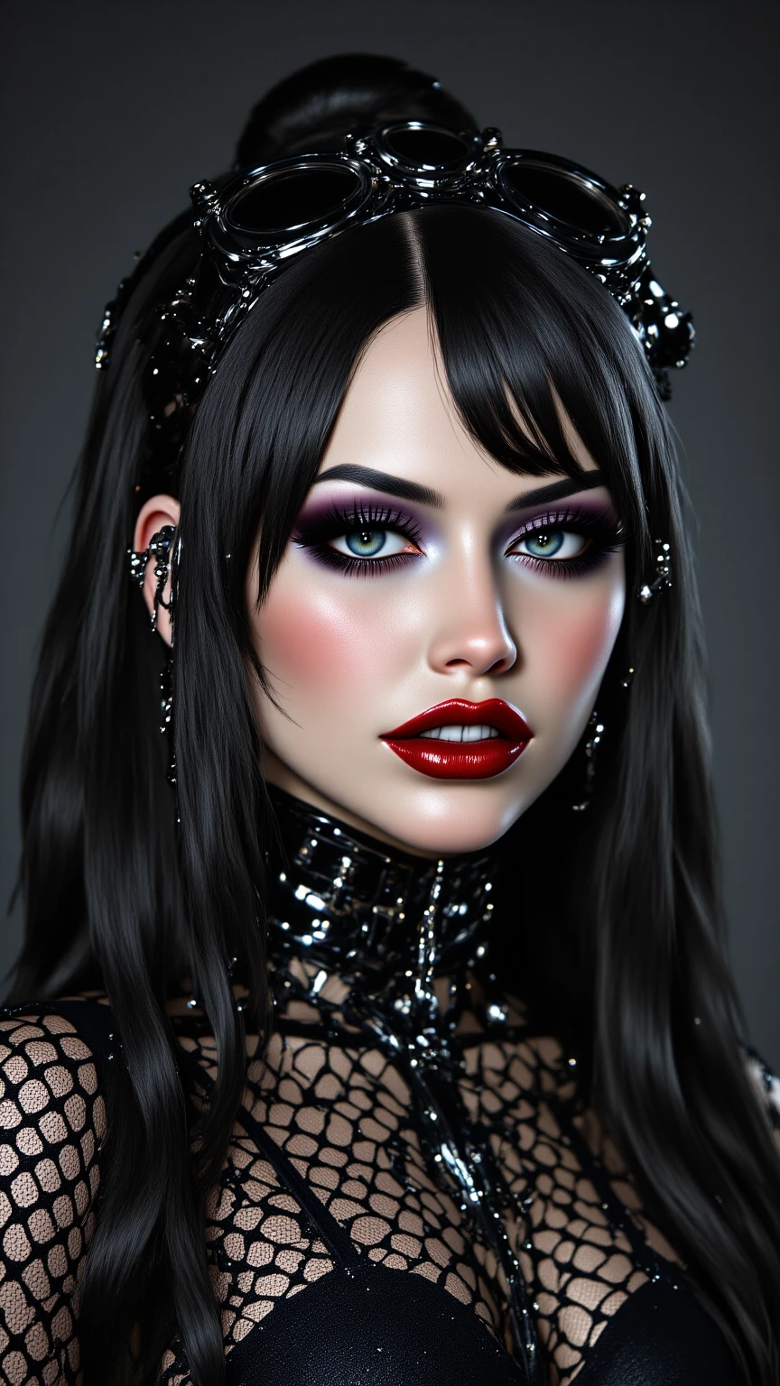 Photo of a ultra realistic of Wednesday Addams, very sultry look ...