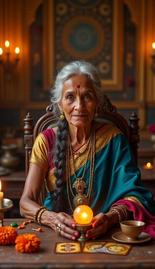 An extraordinarily elegant, elderly Indian fortune teller — appearing ...