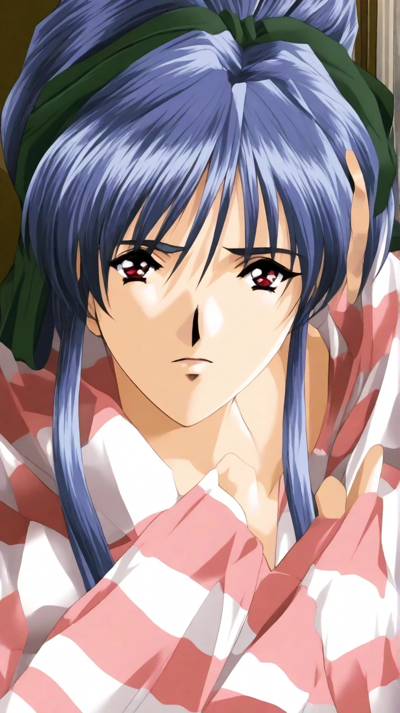 Masterpiece,looking at viewer,solo,upper_body,striped clothes - SeaArt AI