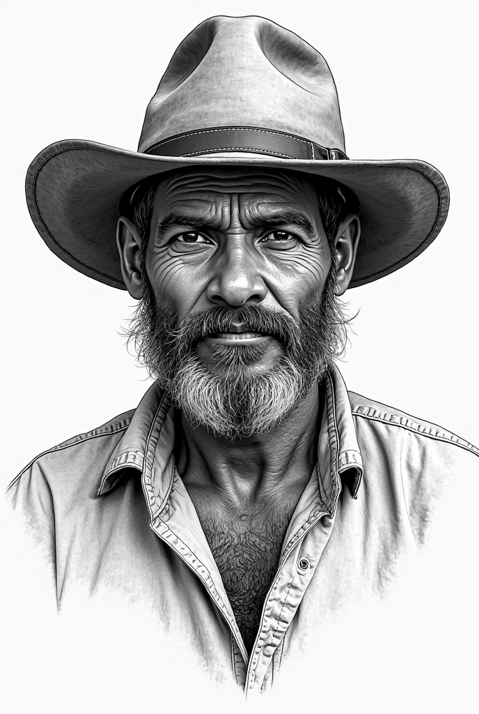 Man camba cruceño Bolivian farmworker: 🔹 Short or rustic beard - SeaArt AI