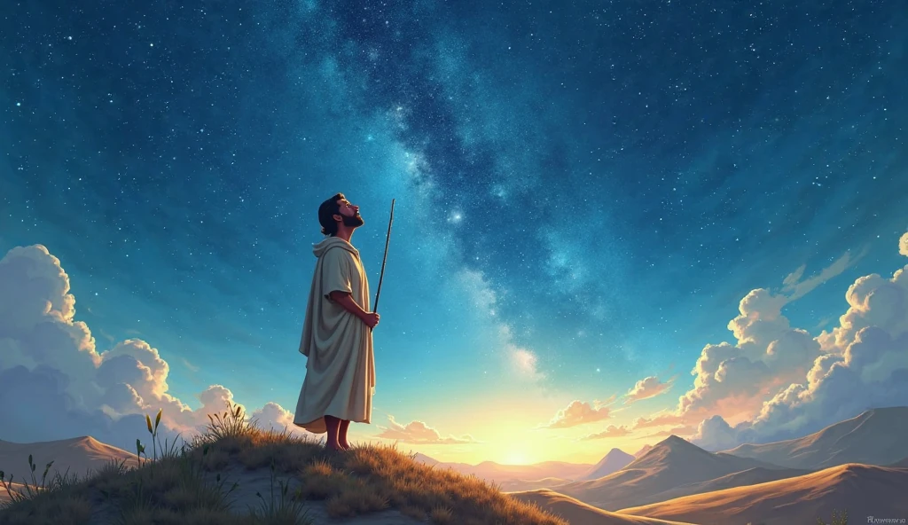 Bible storybook illustration with a majestic yet solemn tone - SeaArt AI